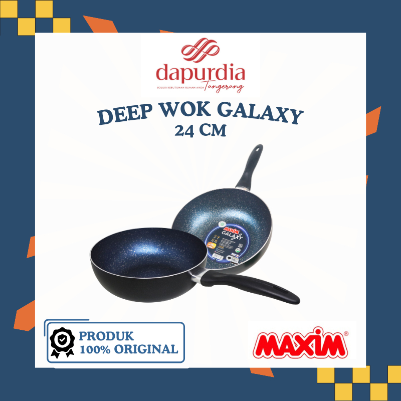 Jual Maxim Deep Wok Galaxy 24 cm Wajan Anti Lengket Wajan Penggorengan ...