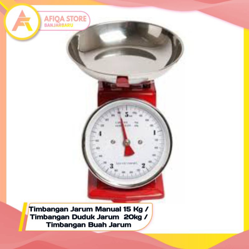 Jual Timbangan Jarum Manual 15 Kg / Timbangan Duduk Jarum 20kg / Timbangan Buah Jarum | Shopee ...