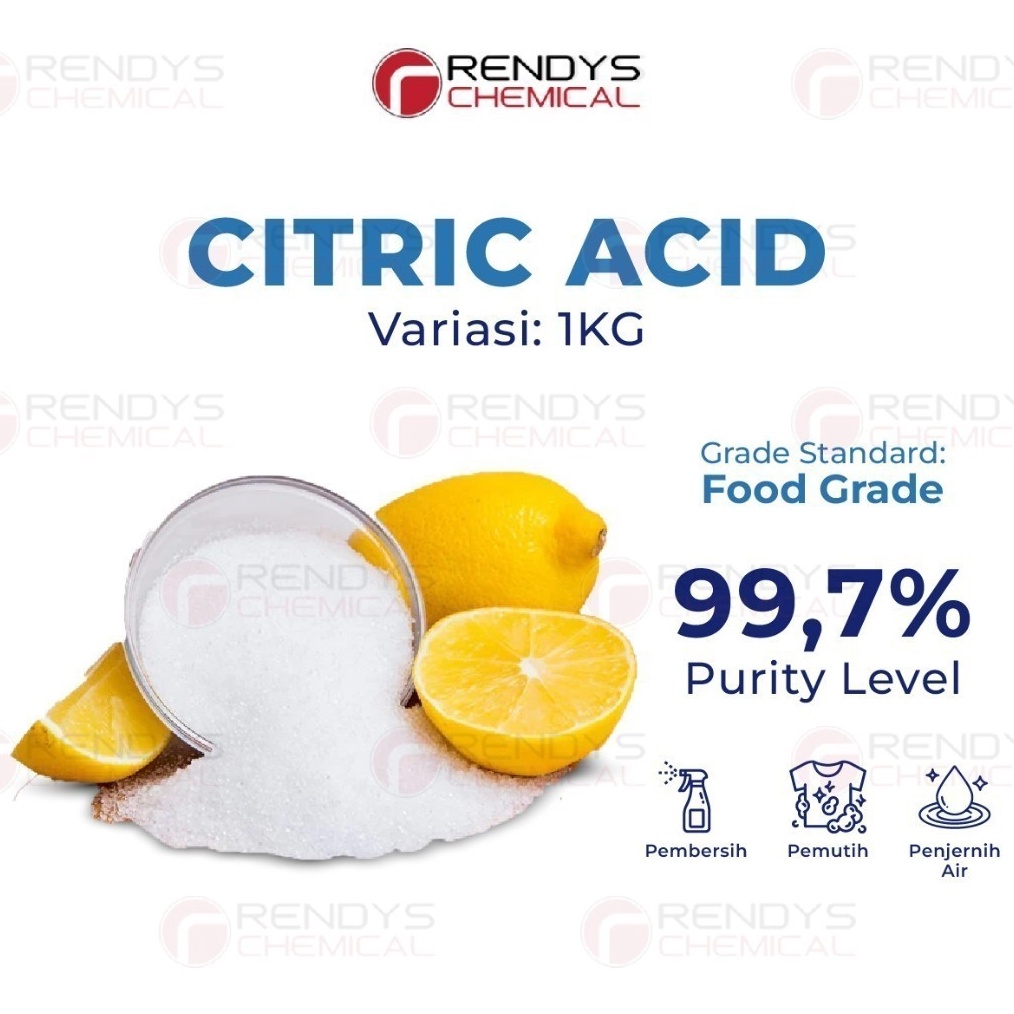 Jual Citric Acid Monohydrate Asam Sitrat Asam Citrun 1 kg | Shopee ...