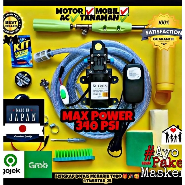 Jual New Engine Maxpower 34psi Adaptor 1A Jet Cleaner TK Tinggi Alat Cuci Motor Mobil AC Steam ...