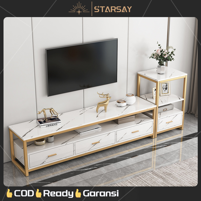 Jual ⭐Garansi&COD⭐Lemari TV Meja TV Rak TV Kayu+Logam TV SERBAGUNA Pola ...