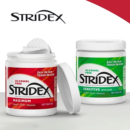 Jual Stridex Salicylic Acid Acne Pads maximum 2% BHA /Stridex 5% Sensitive With Aloe Salicylic ...