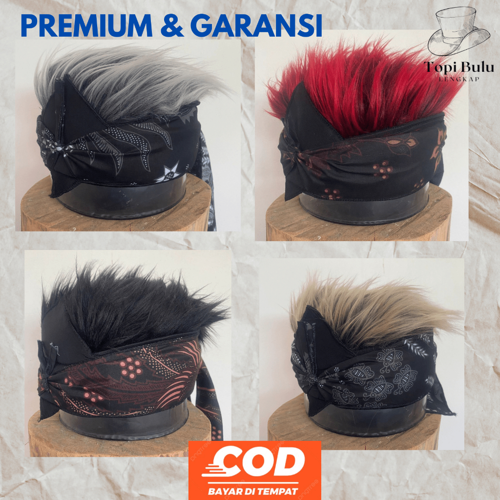 Jual rambut palsu bergaransi rambut udeng / topi rambut udeng | Shopee ...