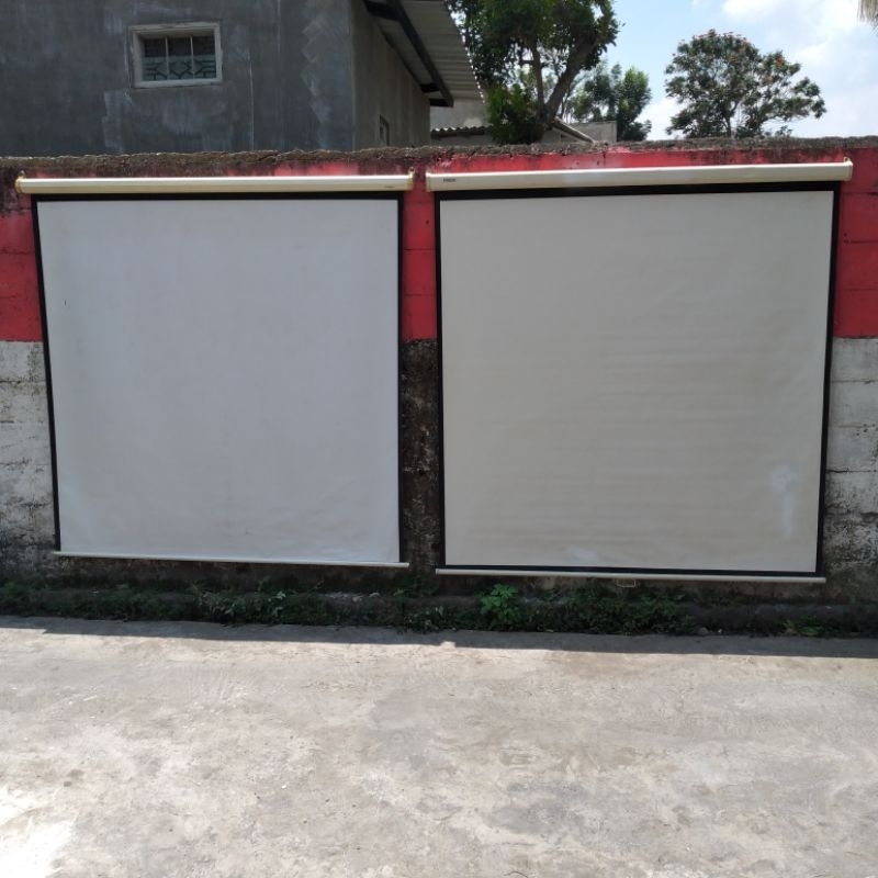 Jual Layar Projector Sleding tempel dinding merk Galaxy screen second ...
