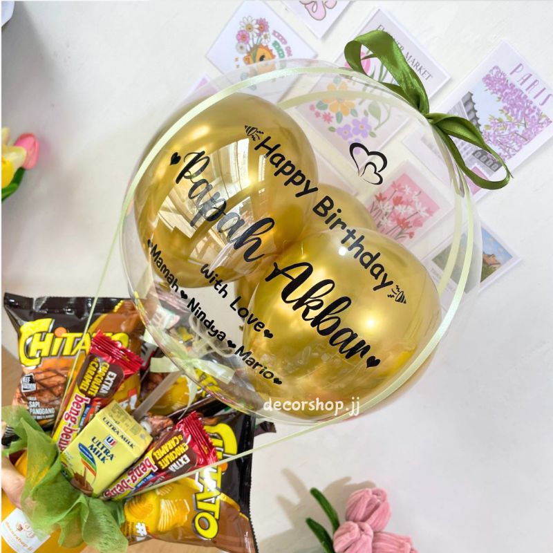 Jual small bucket balon snack box balon Hari Guru Teacher Day wisuda ...