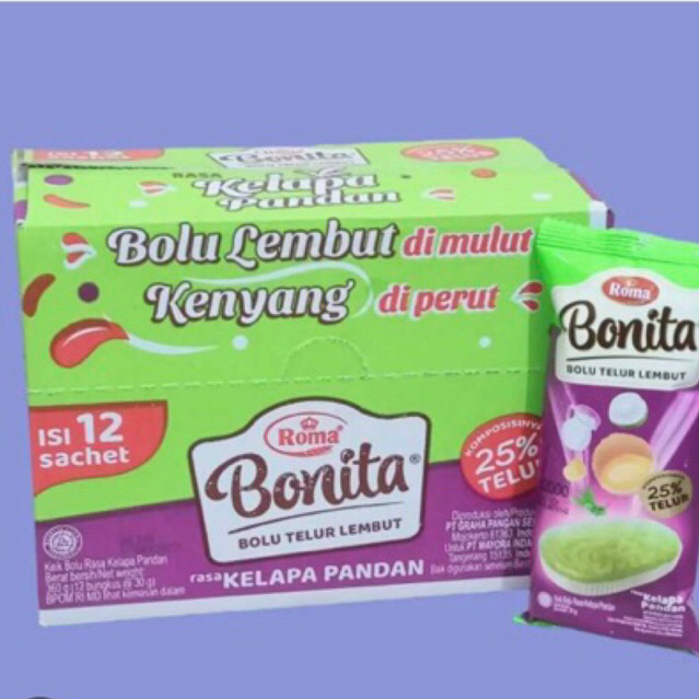 Jual Bolu Bonita rasa Kelapa pandan 1 box | Shopee Indonesia