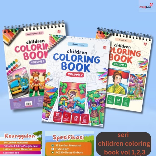 Jual BUKU CHILDREN COLORING BOOK VOLUME 1, 2 & 3 - RuangKata | Shopee ...