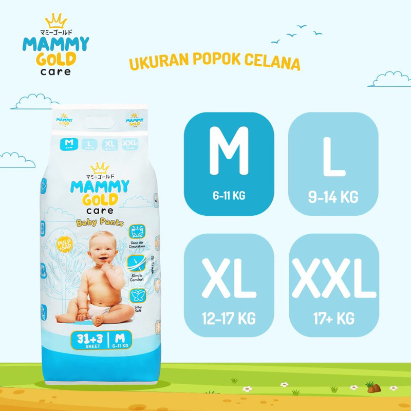 Jual Mammy Gold Care M 34 - XXL Popok Celana Sekali pakai -Diapers ...