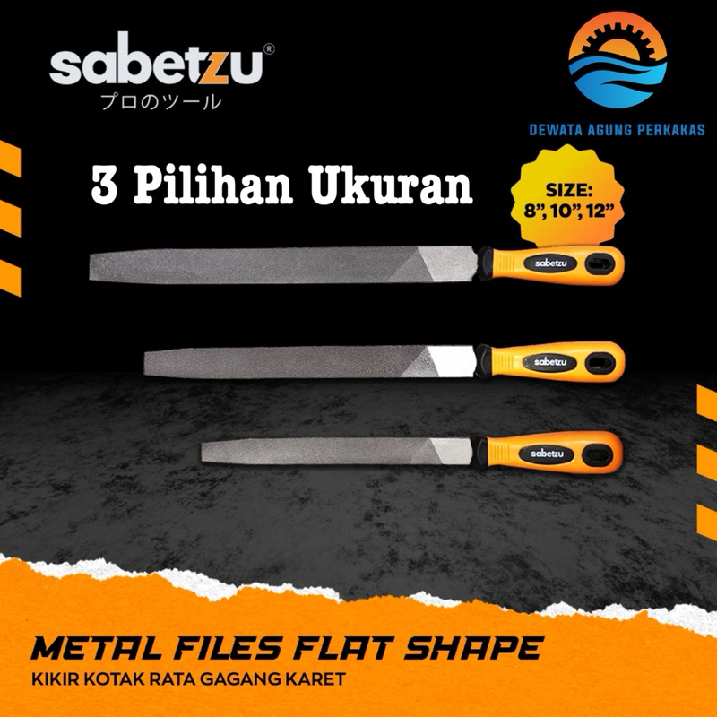 Jual Kikir Besi 8 10 12 Inch Gagang Karet Sabetzu Metal Files 8" 10" 12 ...