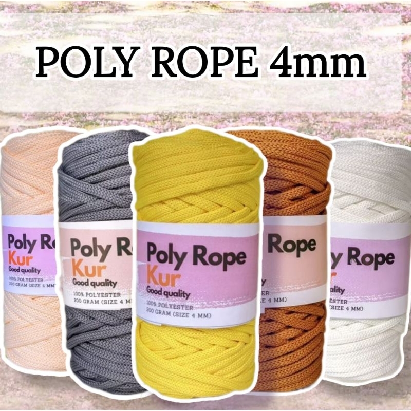Jual BENANG RAJUT POLY ROPE KUR 4MM POLYESTER TALIKUR 200gram | Shopee ...