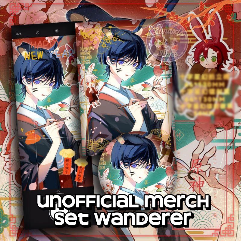 Jual Unofficial Merch Set Bookmark Pin Badge Artprint Genshin Impact ...