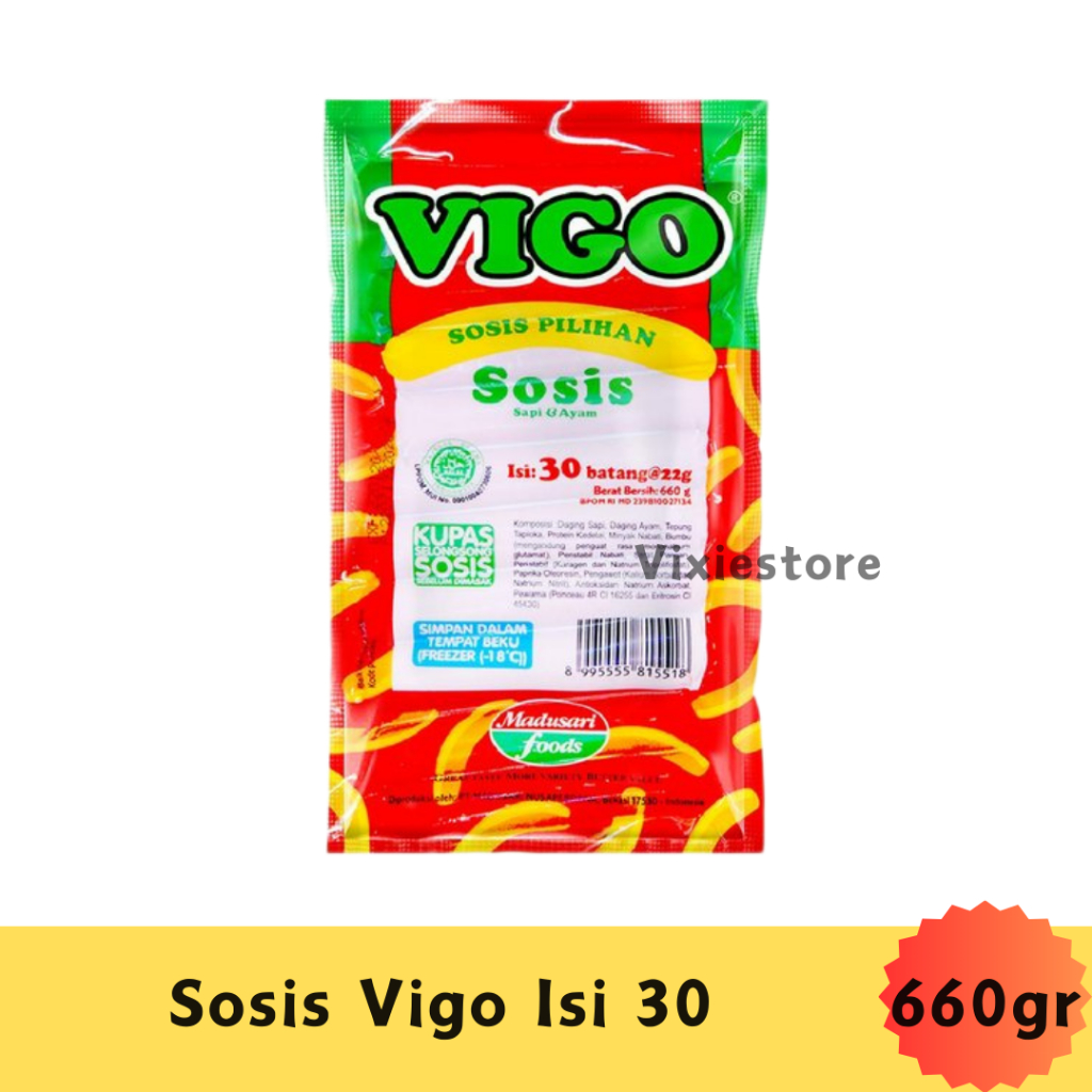 Jual Vigo Chicken Sausage Frozen Food - Sosis Sapi Ayam Makanan Beku ...