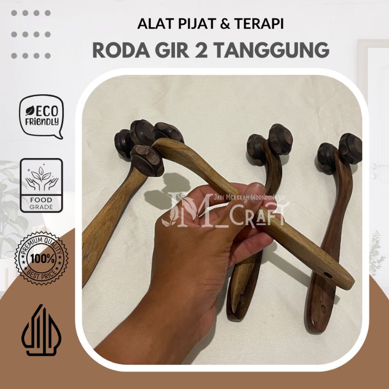Jual [JM_Craft] Alat Pijat dan Terapi Pijat Kayu Roda Gir 2 Tanggung ...