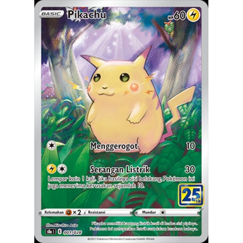 Jual Pikachu foil s8a 001/028 25th Anniversary Collection - Pokemon TGC Indonesia - kartu ...