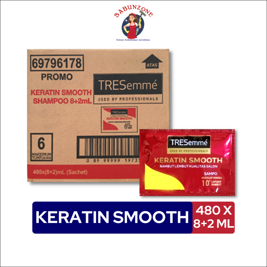 Jual TRESemme Shampoo Keratin Smooth Sachet 1 Karton 480 SN x 9 ml / 40 ...