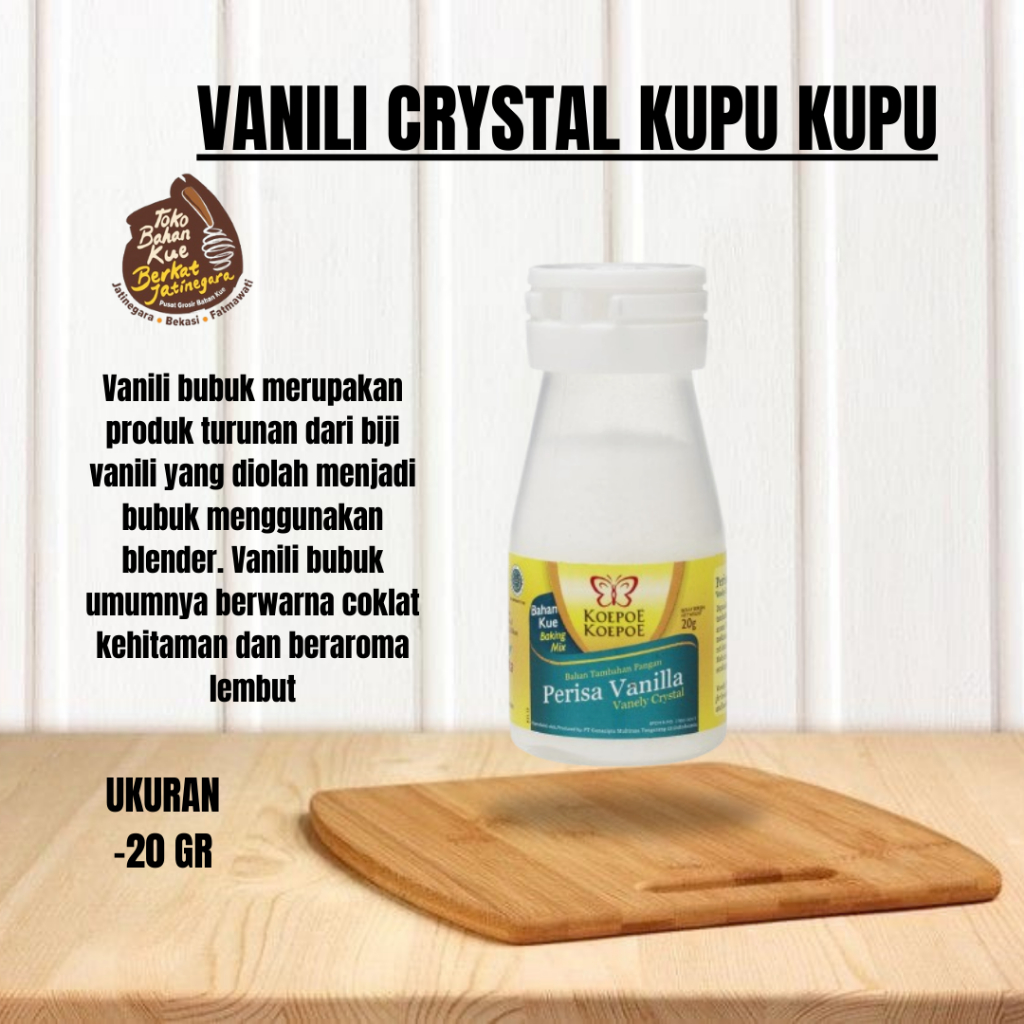Jual VANILLI CRYSTAL KUPU - KUPU 20 GRAM / BUBUK VANILI CRYSTAL / PCS ...