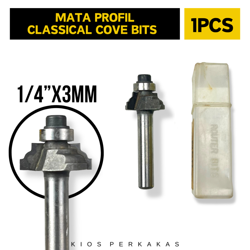 Jual Mata Profil Kayu 1/4" X 3mm Classical Roman Bits / Mata Trimmer ...