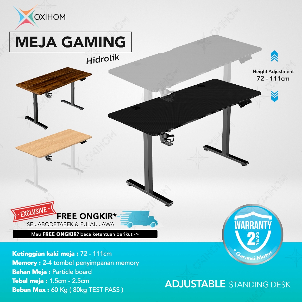 Jual Oxihom Meja Gaming Meja Computer Meja Naik Turun Meja Hidrolik ...