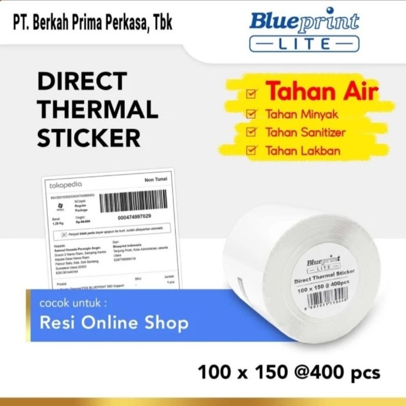 Jual Kertas Label Sticker Resi 100mm x 150mm 1line isi 400pcs - Kertas ...