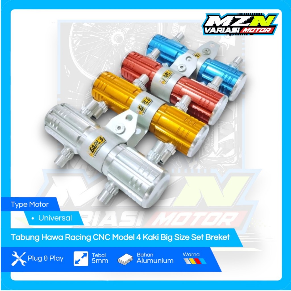 Jual Tabung Hawa Racing CNC Model 4 Kaki Big Size Panjang Tabung 12 cm ...