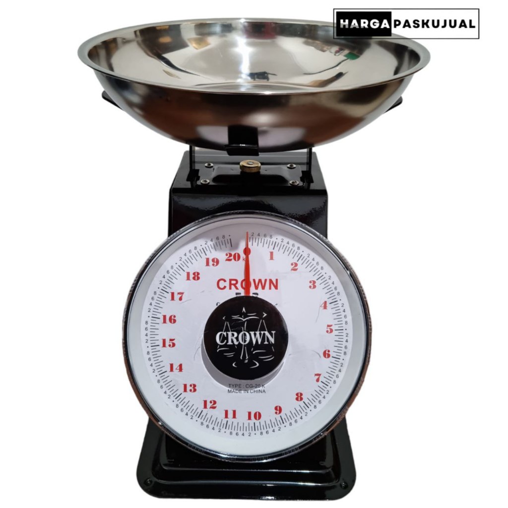 Jual Timbangan CROWN 20KG 15KG 10KG 5KG Besi Stainless Jarum Analog Manual Timbangan Analog ...