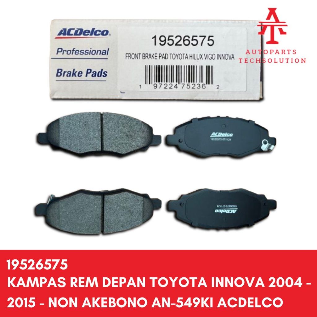 Jual Kampas Rem Depan Toyota Innova 2004 - 2015 - Non Akebono AN-549KI ...