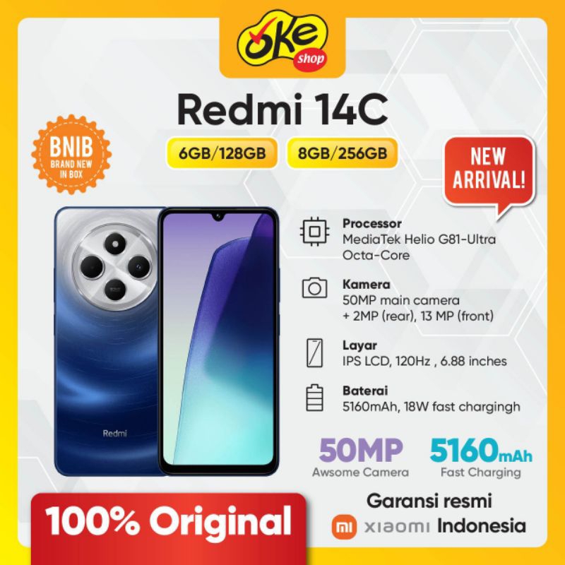 Jual Xiaomi Redmi 14C 6/128GB 8/256GB - Garansi Resmi Xiaomi | Shopee ...