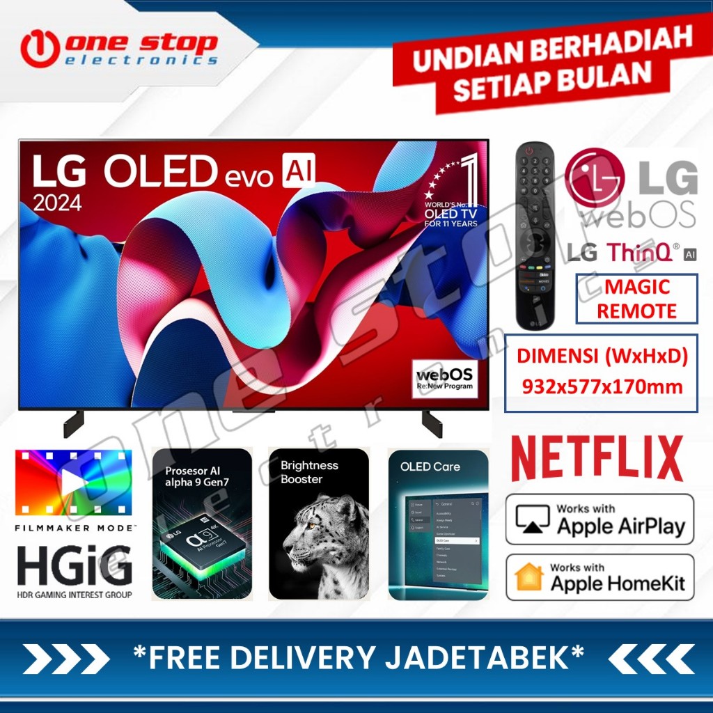 Jual LG OLED42C4 / OLED42C4PSA 4K UHD OLED evo C4 Smart TV 42 Inch ...