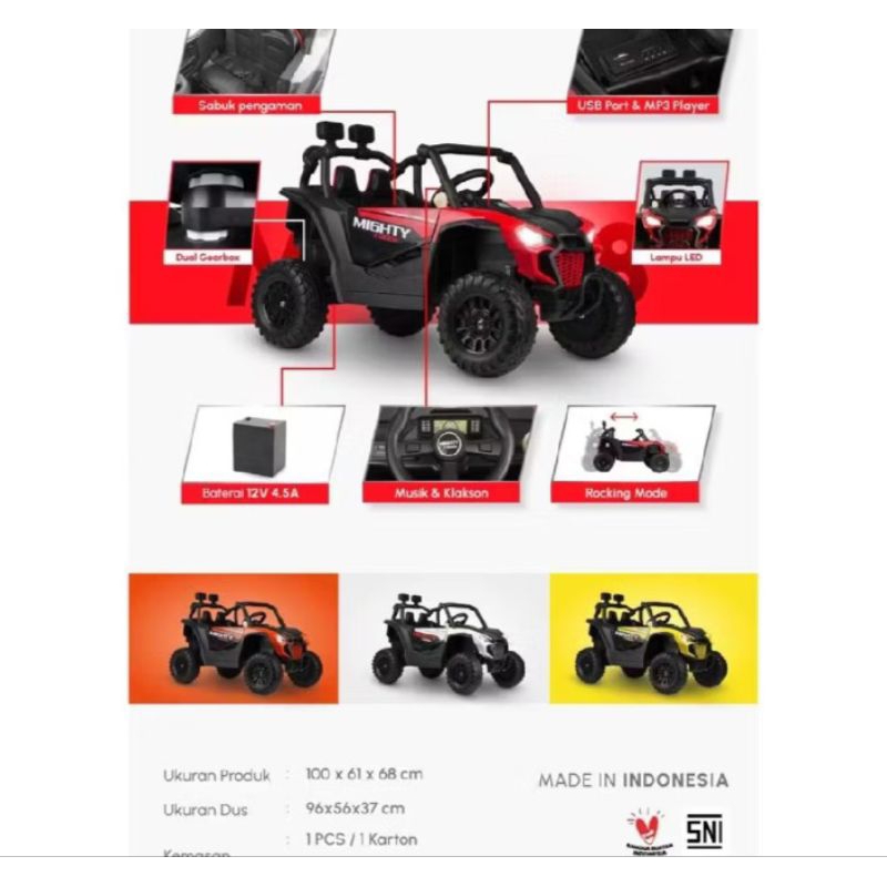 Jual MOBIL AKI MIGHTY 9388 DUAL MOTOR + REMOTE | Shopee Indonesia