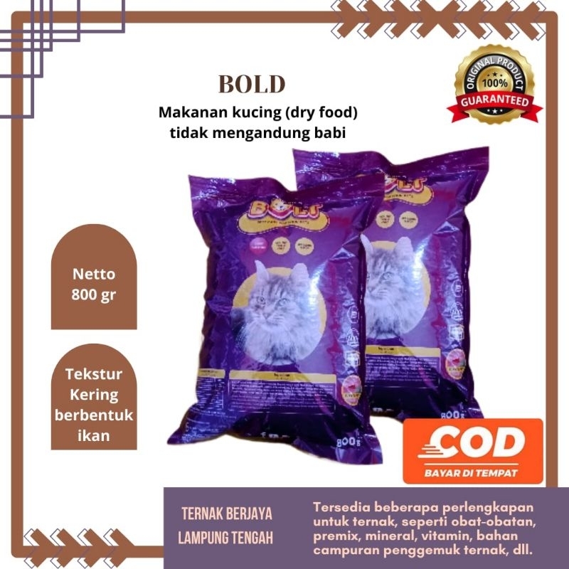Jual PAKAN KUCING BOLD 800g - dry food | Shopee Indonesia