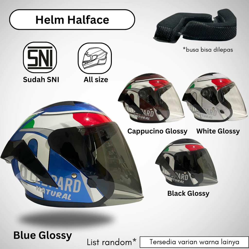 Jual BIVI Helm Half Face Helm Keren Dewasa Pria Wanita Motif Leopard ...
