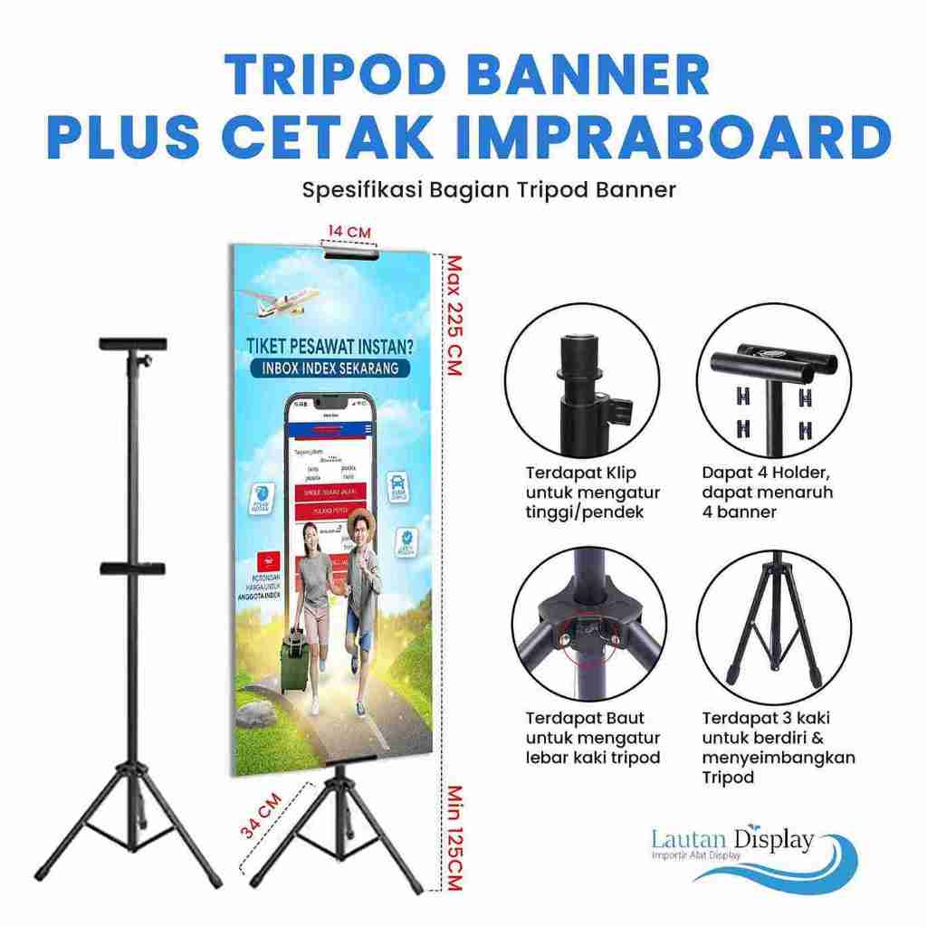 Jual Cetak Tripod Banner dan Papan Impraboard (1 / 2 Sisi) Paket Print ...