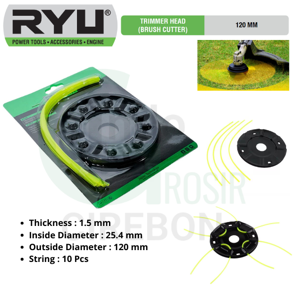 Jual RYU Trimmer Head Nylon Brush Cutter 120 MM Dudukan Senar Potong ...