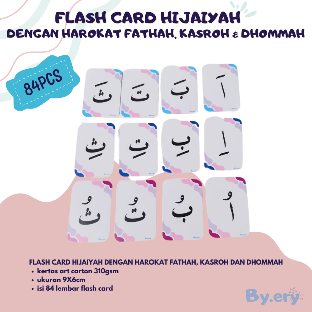 Jual FLASHCARD HURUF HIJAIYAH DENGAN HAROKAT FATHAH, KASROH, DHOMMAH ...