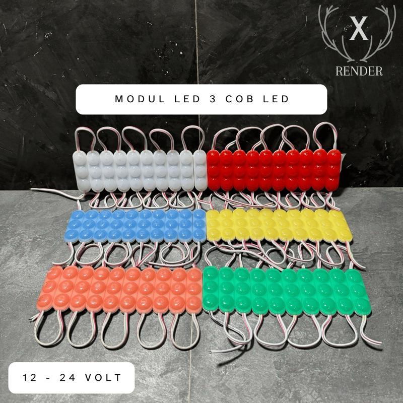 Jual LAMPU LED MODUL 3COB LED 12 VOLT- 24 VOLT VARIASI MOTOR MOBIL ...