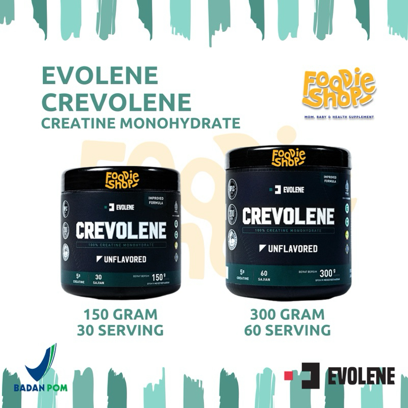 Jual Evolene Crevolene Creatine Monohydrate 150/300 Gram 30/60 Serving ...