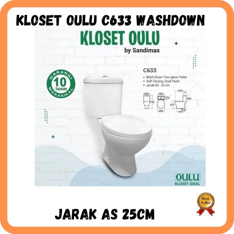 Jual kloset duduk Oulu c633/closet oulu c633 Set toilet | Shopee Indonesia