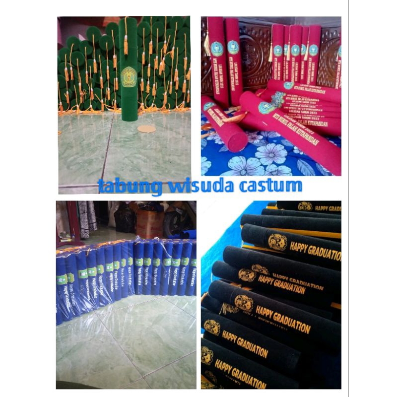 Jual tabung wisuda costum/ tabung wisuda sablon diameter=5cm tinggi=30 ...