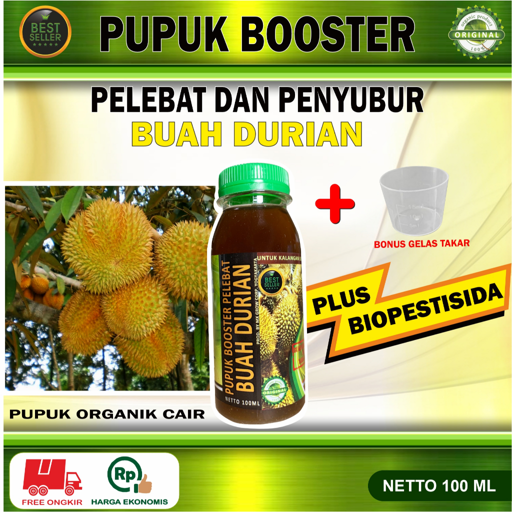 Jual Pupuk Organik Cair Pemacu dan Pelebat Buah Durian/ Booster Pelebat Buah Durian Organik ...