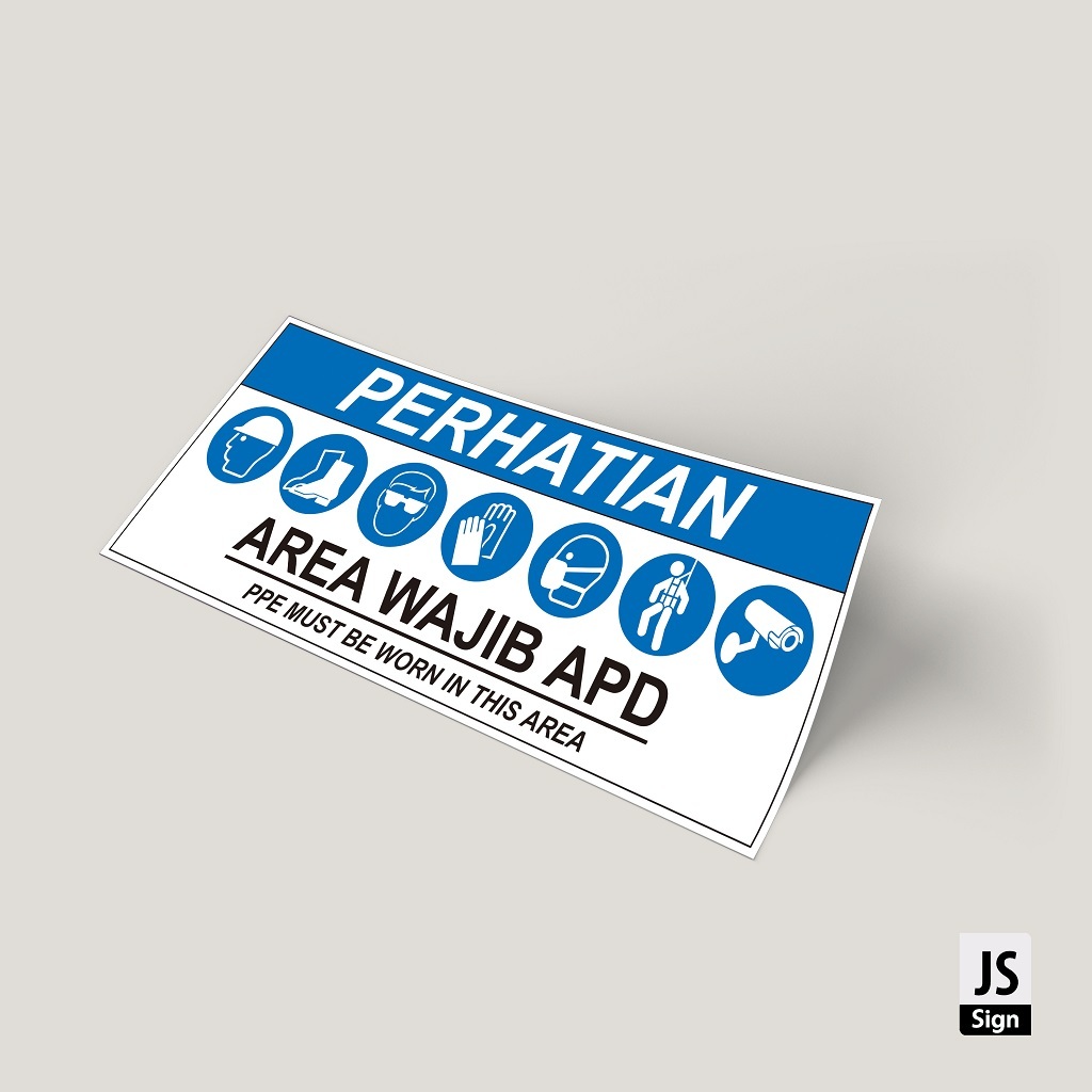 Jual STICKER K3 SAFETYSIGN AREA WAJIB APD CUSTOM | Shopee Indonesia