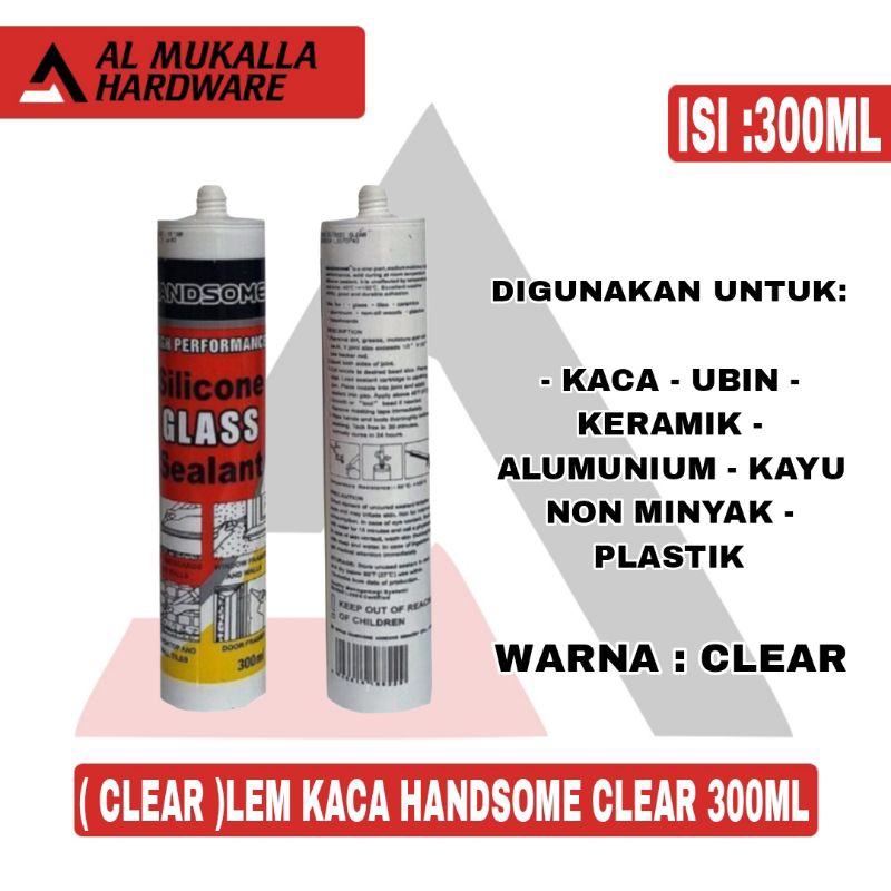Jual (Clear) Lem Kaca Sealant Handsome 300ml | Lem Tembak | Lem ...