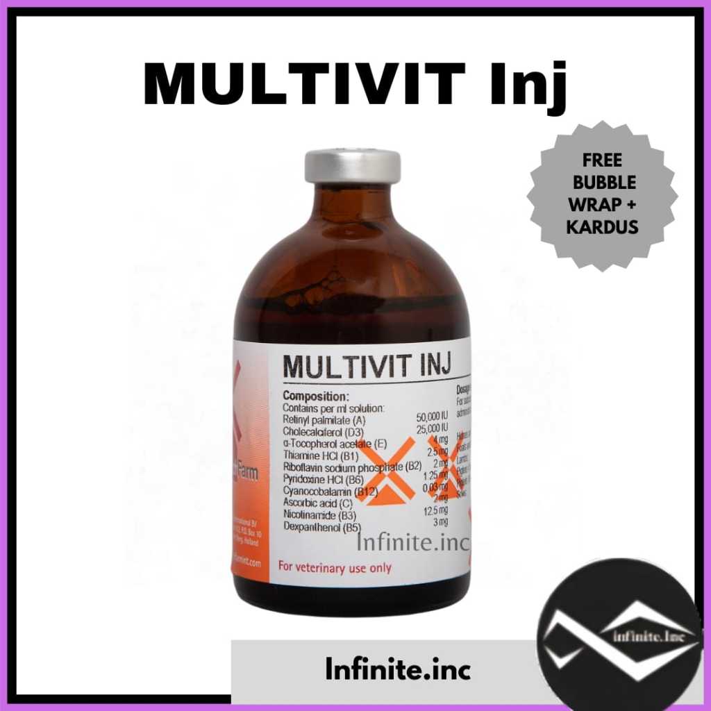 Jual MULTIVIT INJ. 100 ML- multivitamin inject lengkap u/ hewan kuda ...