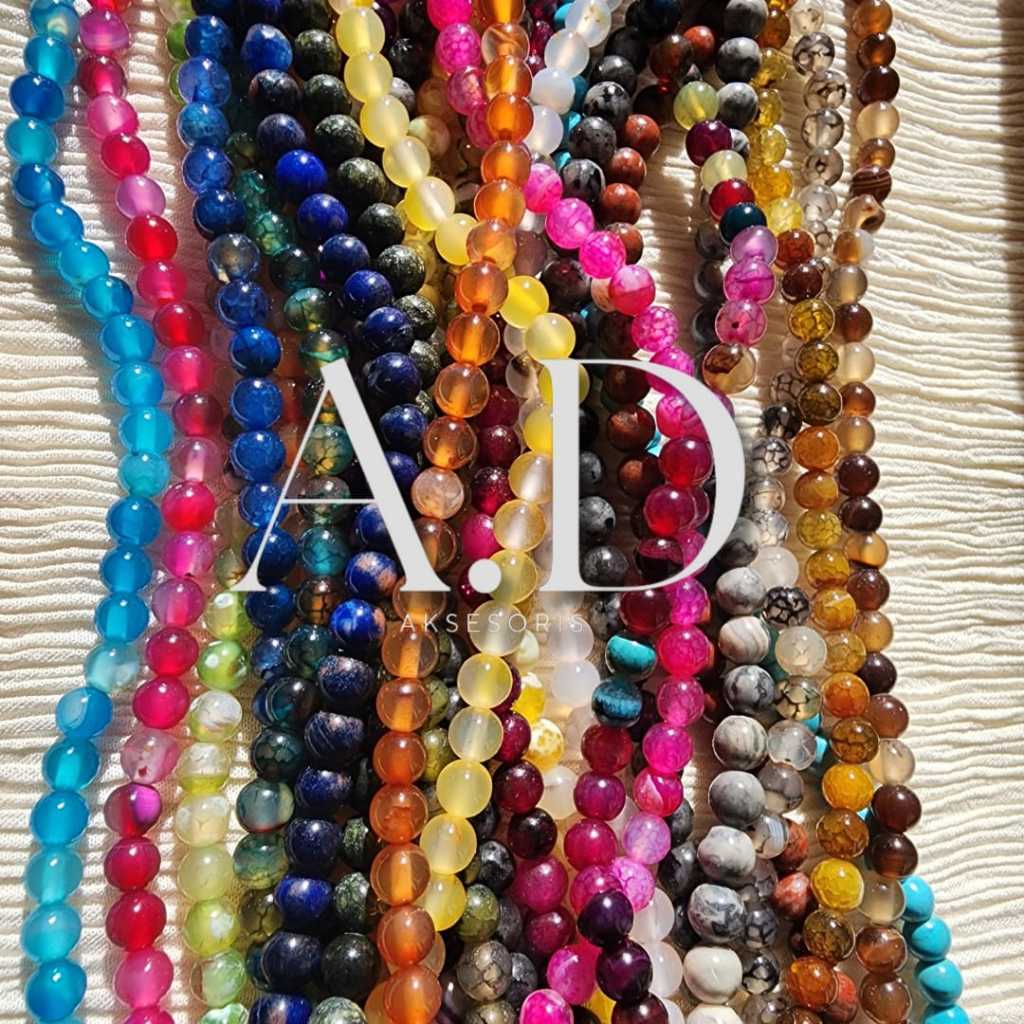 Jual Manik Batu Alam MIX WARNA 6mm Beads Stone | Shopee Indonesia