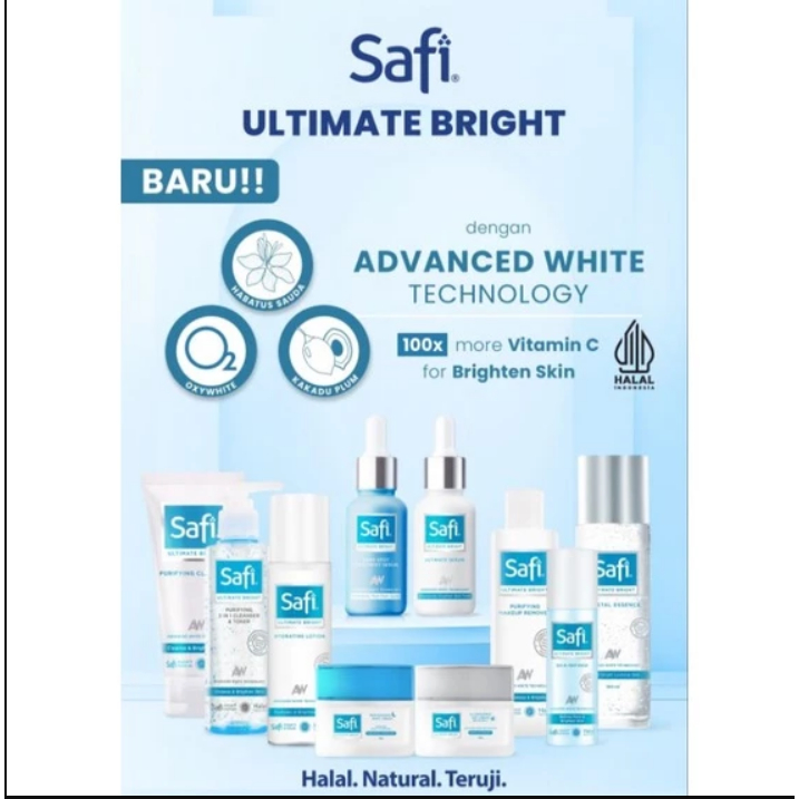 Jual SAFI Paket Ultimate Bright Series (untuk mencerahkan kulit & menyamarkan noda hitam ...