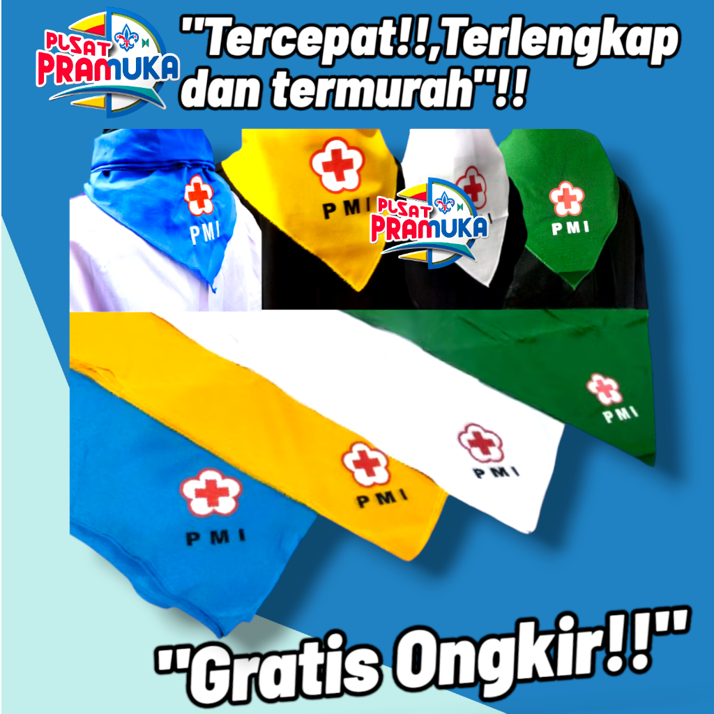 Jual Slayer syal kacu PMI PMR palang merah indonesia bordir | Shopee ...