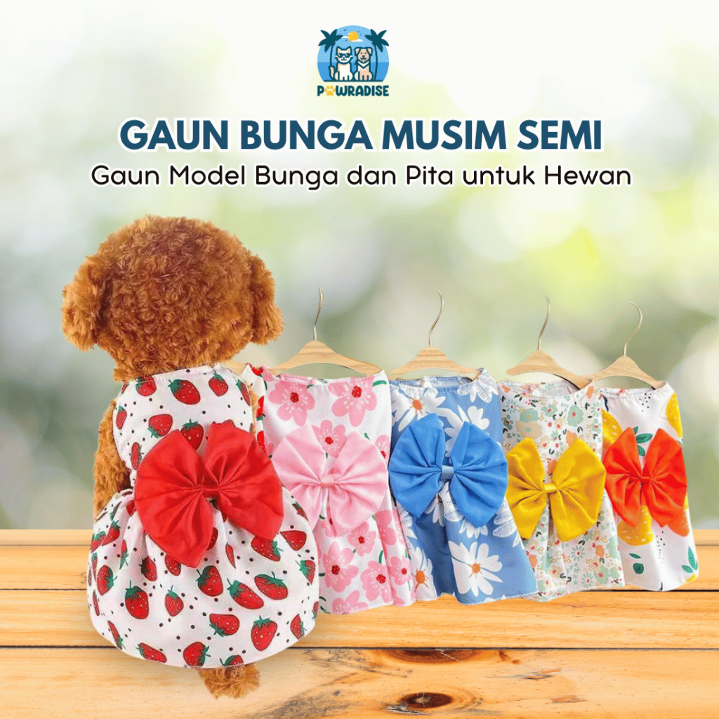 Jual Rok Anjing Kucing Bunga - Dog Cat Floral Princess Dress - Bowknot Princess Spring Dress ...