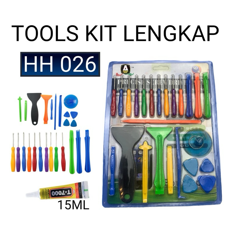 Jual OBENG SET TOOL KIT LENGKAP PLUS LEM 15 MILI HITAM H-026 | Shopee ...