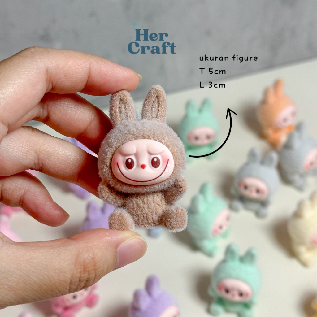 Jual Hercraft - Clay / figure Labubu mini velvet - HARGA SATUAN ...