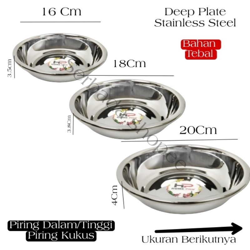 Jual Deep Plate Piring Dalam Tinggi Stainless Tebal / Piring Korea ...