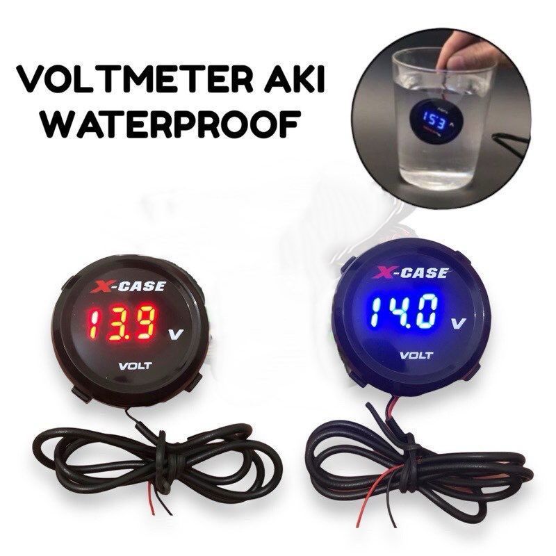 Jual Digital Voltmeter bulat Pengukur Aki Bulat LED Universal Motor ...